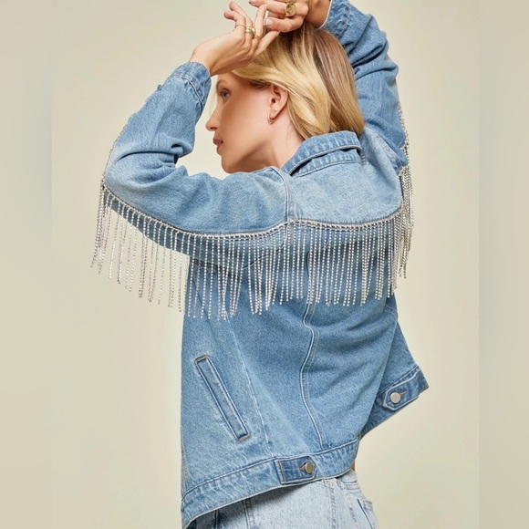 ANDREE BY UNIT | Jackets & Coats | New Andree By Unit Rhinestone Fringe ...